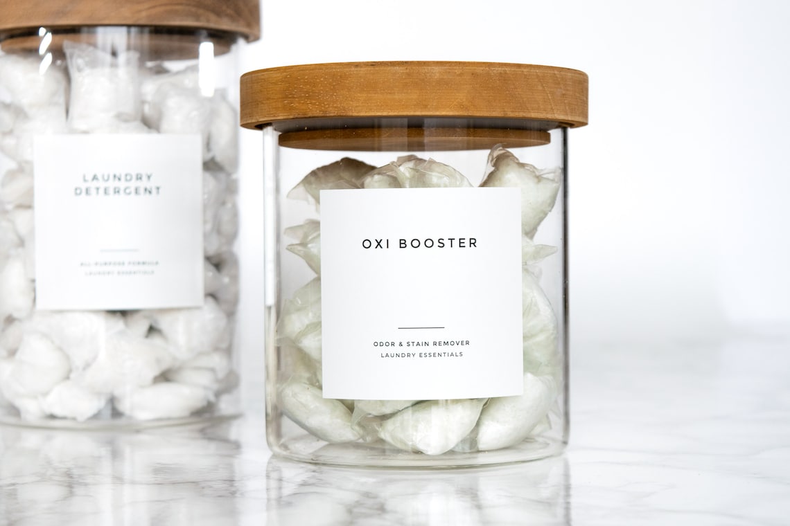 Clean-modern Laundry Room Essentials Labels Water and Oil - Etsy