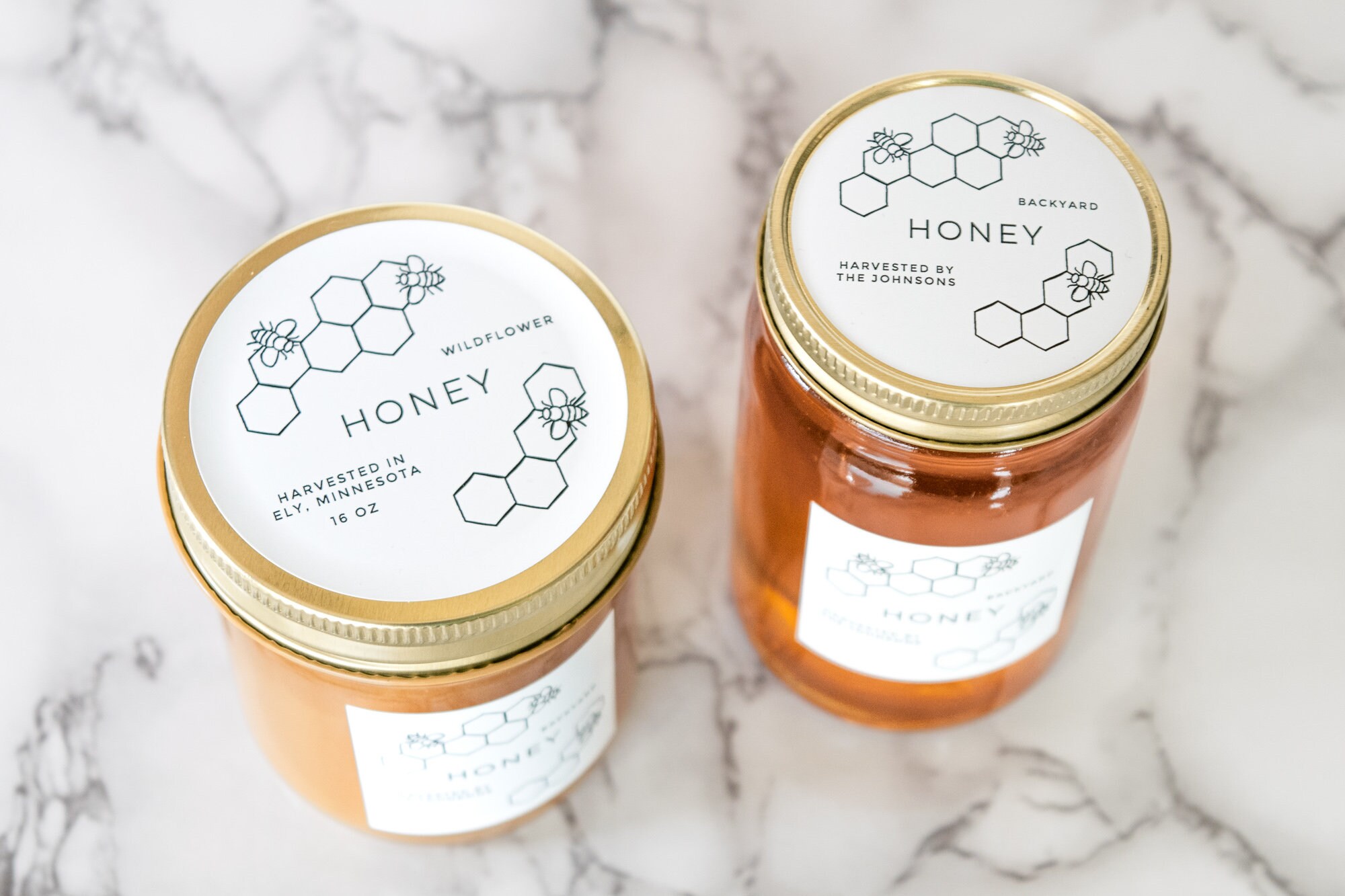 Honeycomb Honey Labels • Personalized • Water and Oil Resistant • by ...