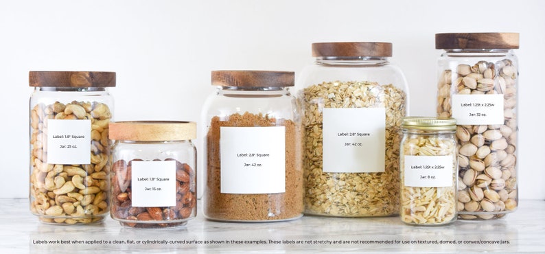 Modern Fruit Nut and Pantry Labels Water and Oil Resistant - Etsy