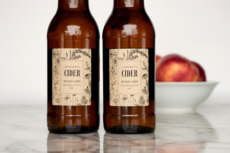 Botanical Hard Cider, Apple Juice + Wine • Custom Labels for ...
