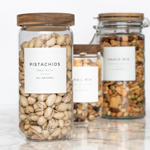 Boho Pantry Labels Water and Oil Resistant Personalization - Etsy