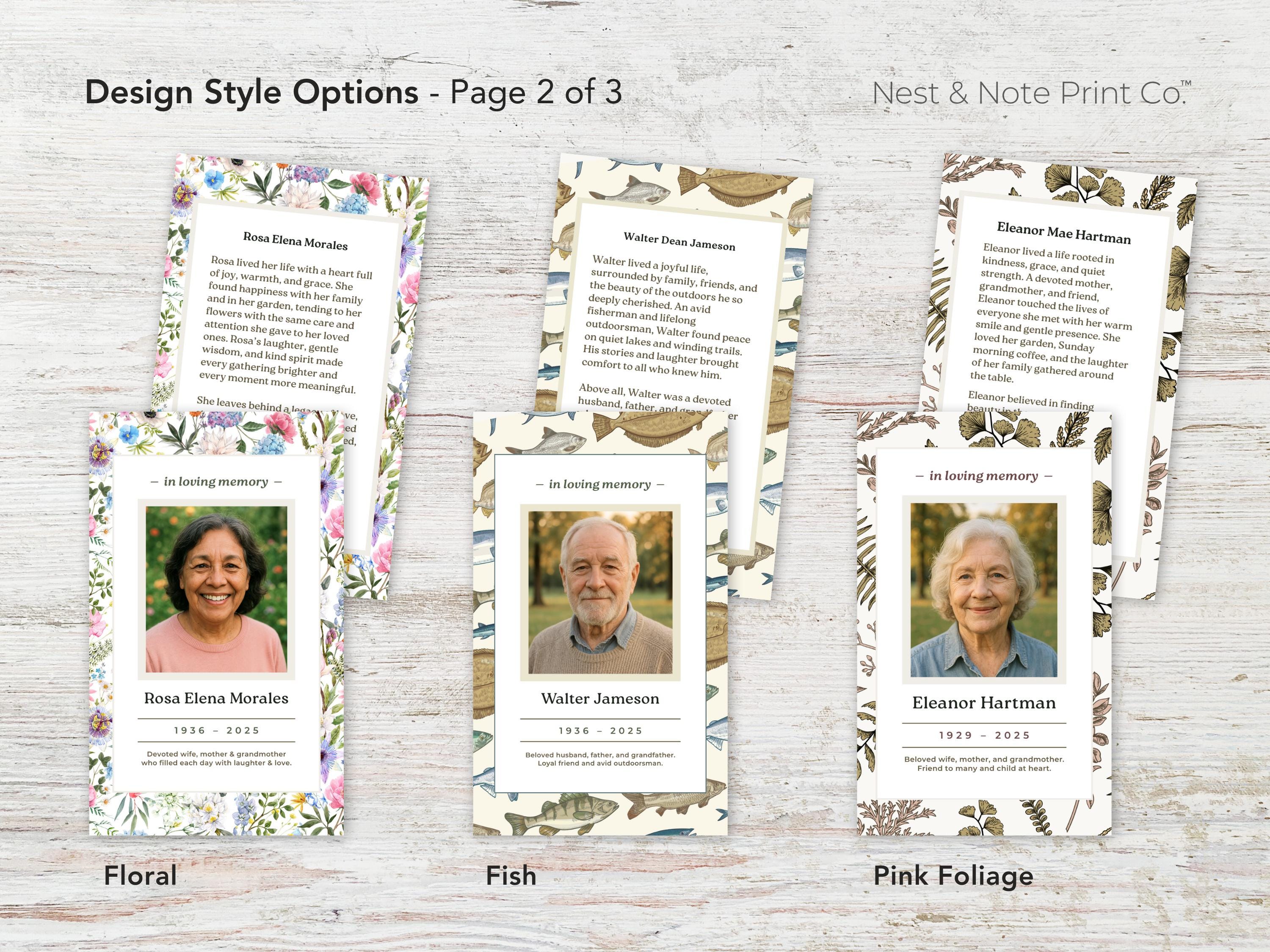 Personalized Memorial Cards • Laminated Keepsakes With Photo ...