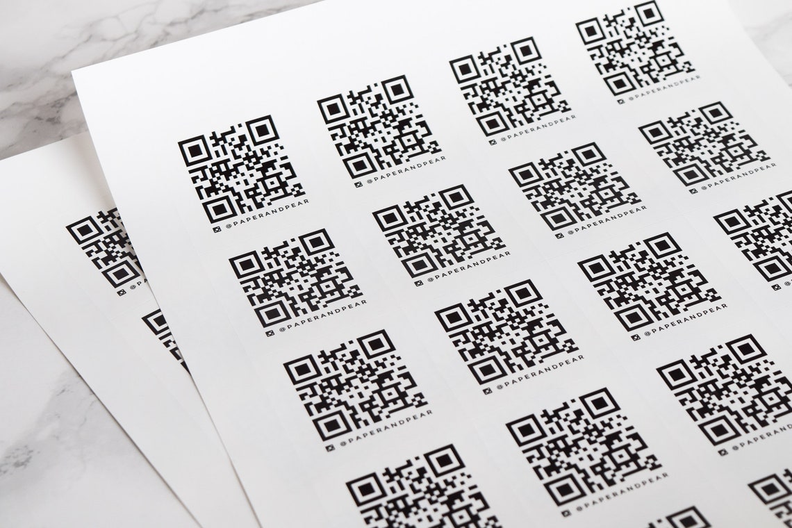 40 Custom QR Code Labels Personalized Stickers With Your URL | Etsy