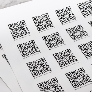 40 Custom QR Code Labels • Personalized Stickers With Your URL + Text ...