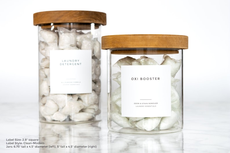Clean-modern Laundry Room Essentials Labels Water and Oil - Etsy