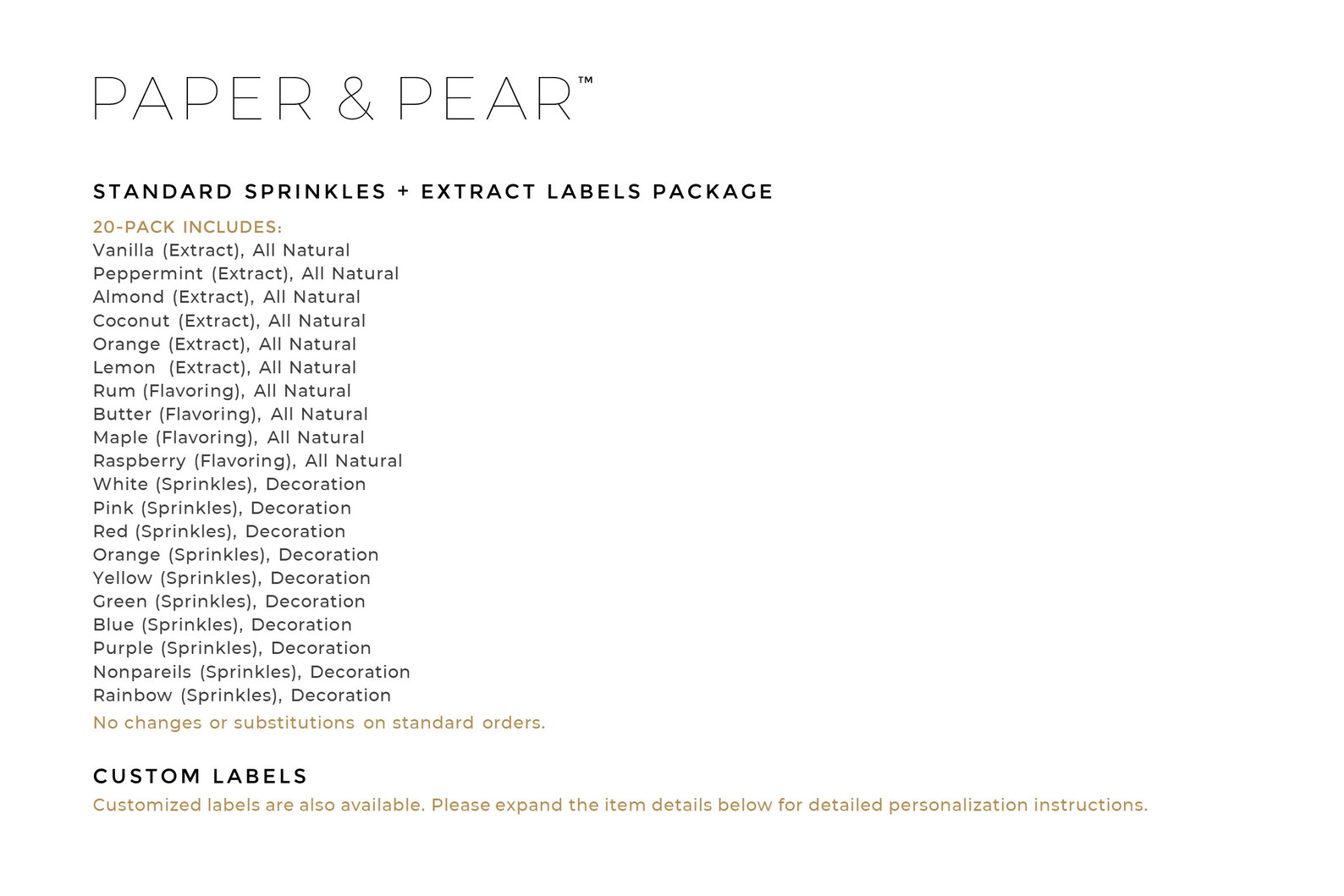 Modern Sprinkles Extract Labels Personalization Available - Etsy