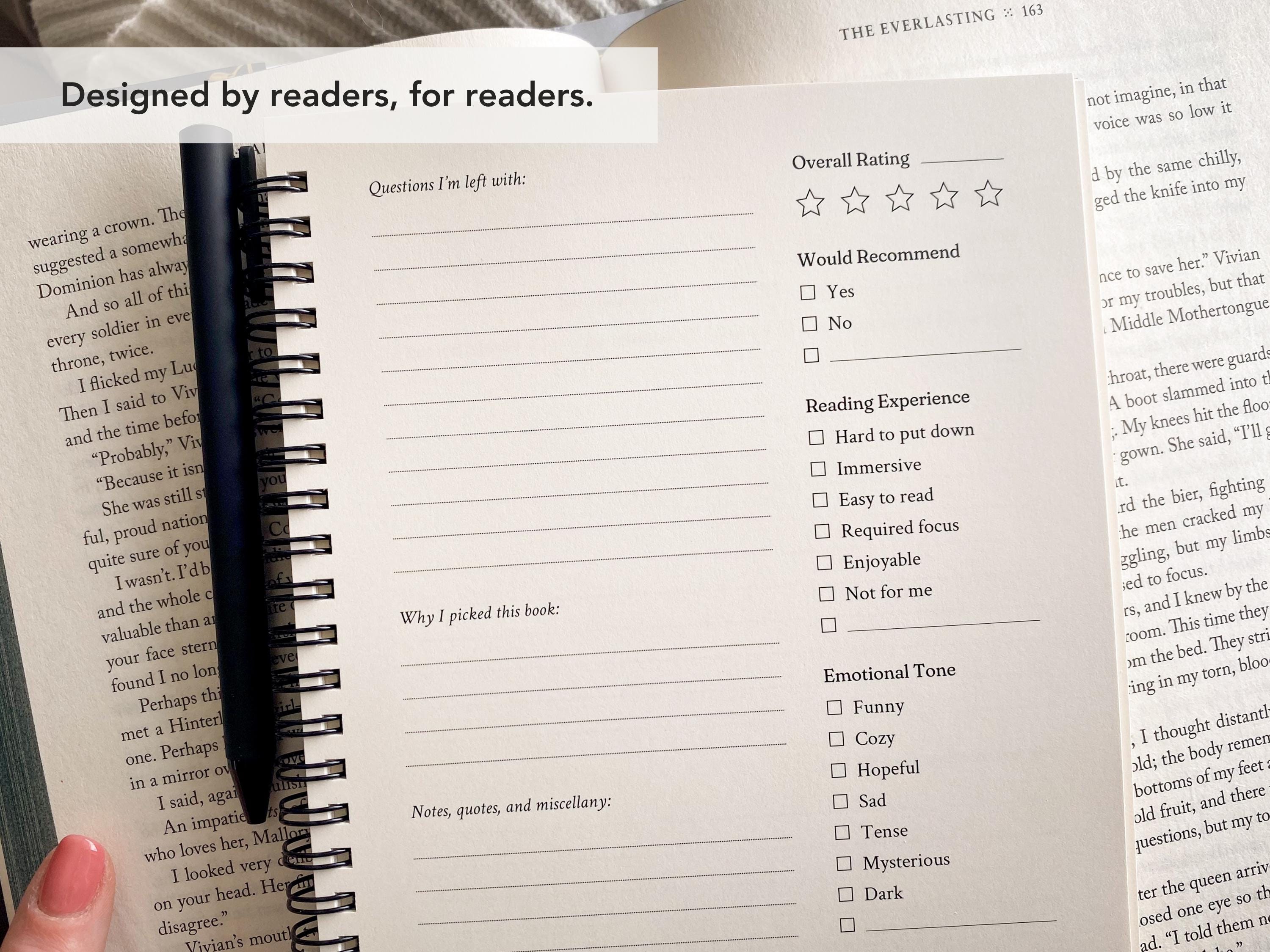 Reading Journal for Book Lovers • Guided Reviews and Book Tracking Log ...