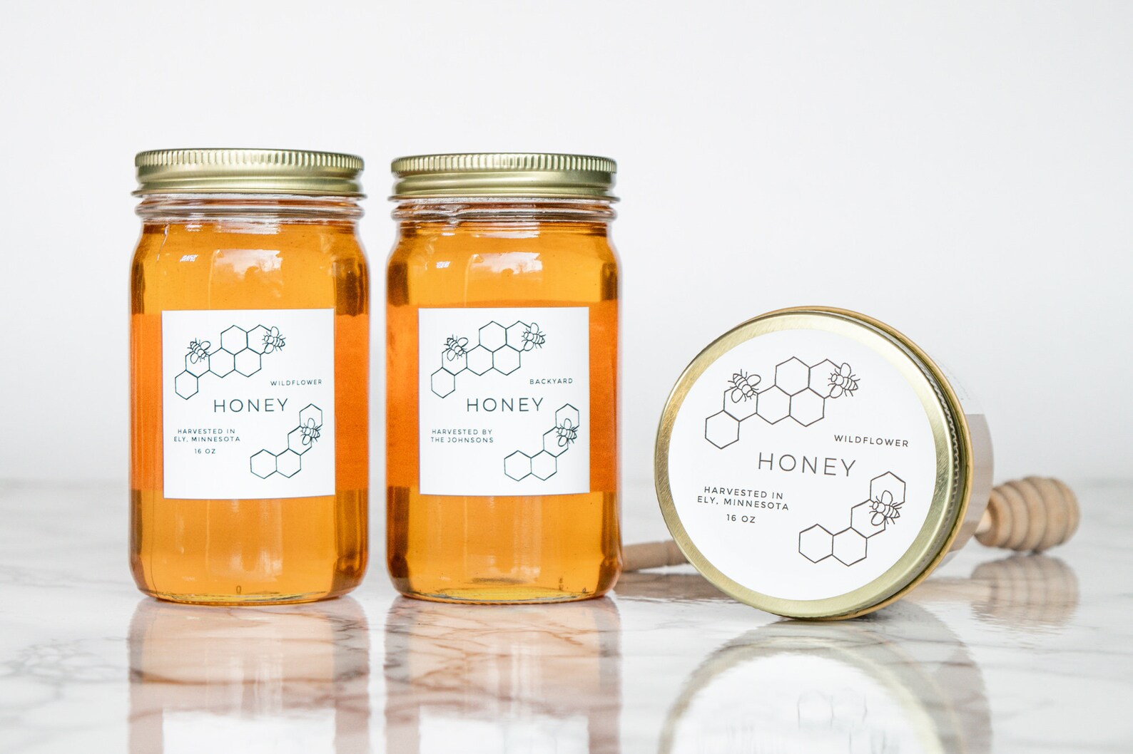Honeycomb Honey Labels • Personalized • Water and Oil Resistant • by ...