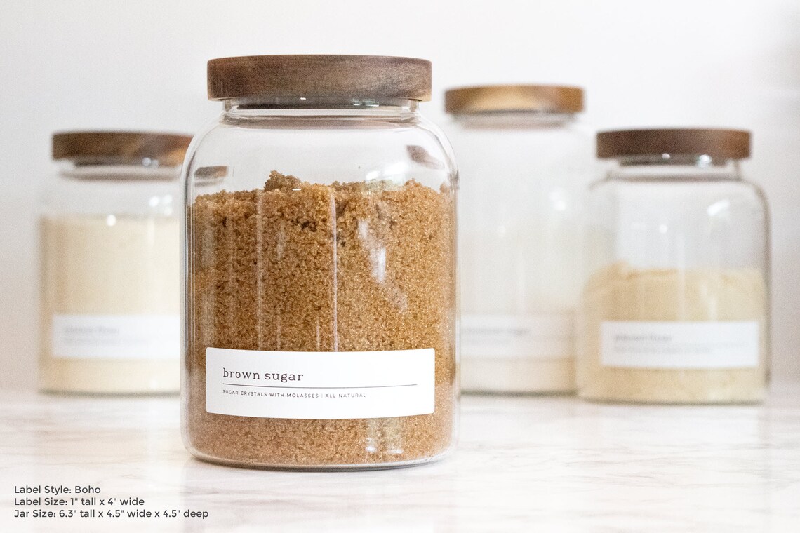 Boho Pantry Labels Water and Oil Resistant Personalization - Etsy