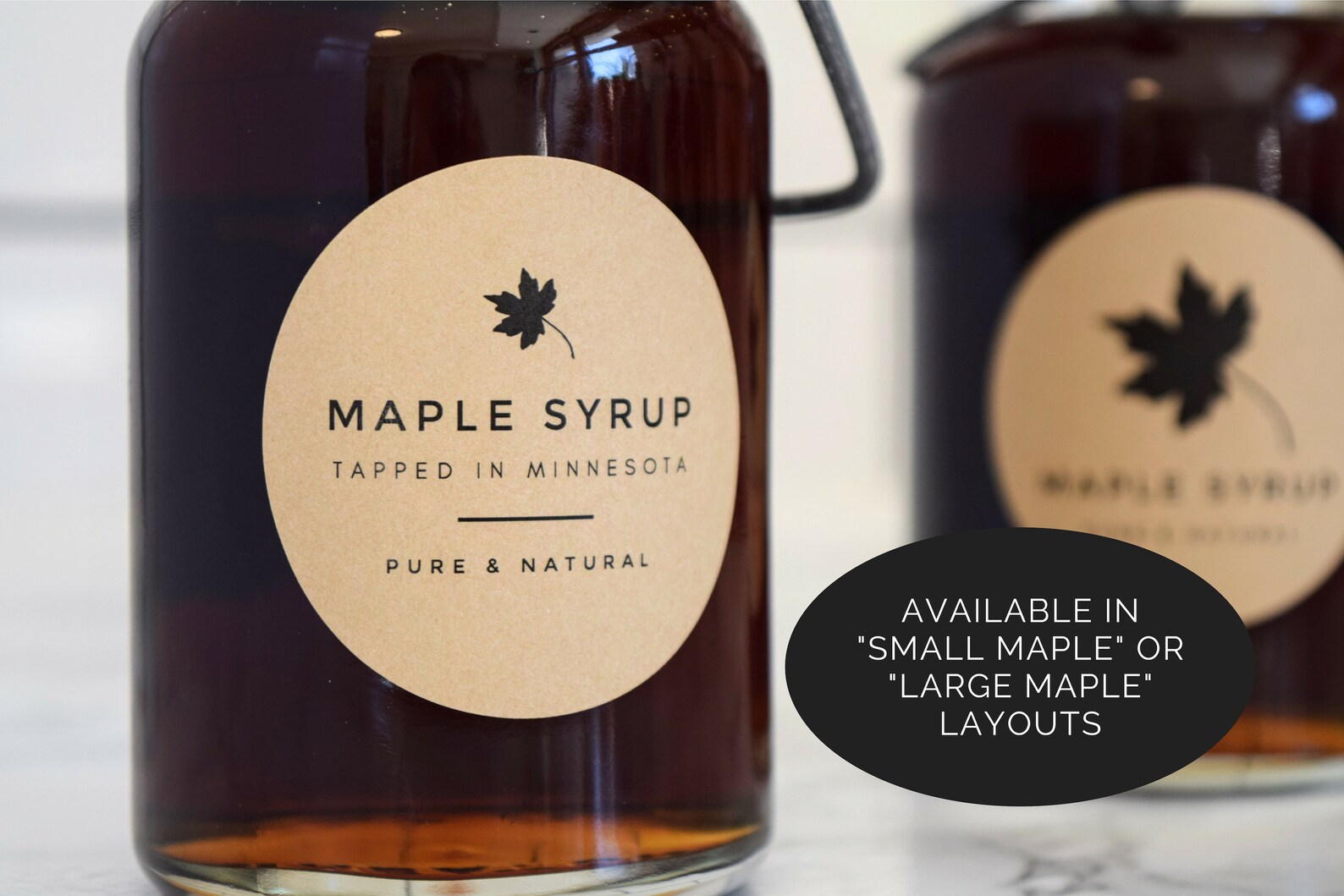 Modern Maple Syrup Labels • Custom • Water and Oil Resistant for ...