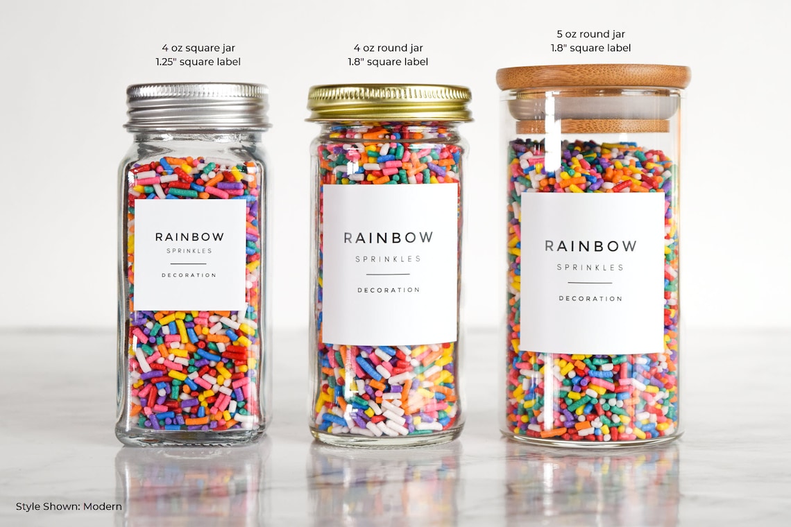 Modern Sprinkles Extract Labels Personalization Available - Etsy