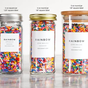 Modern Sprinkles + Extract Labels • Personalization Available • Durable ...