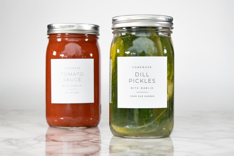 Minimalist Jar Labels for Salsa Jam Canning More - Etsy