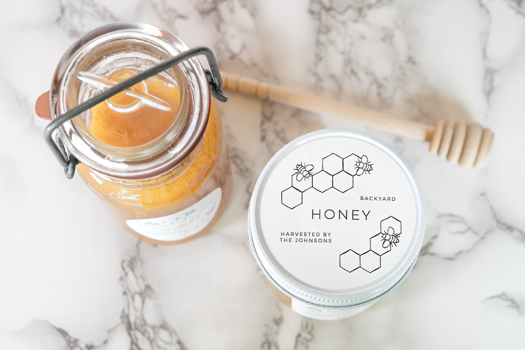 Honeycomb Honey Labels • Personalized • Water and Oil Resistant • by ...