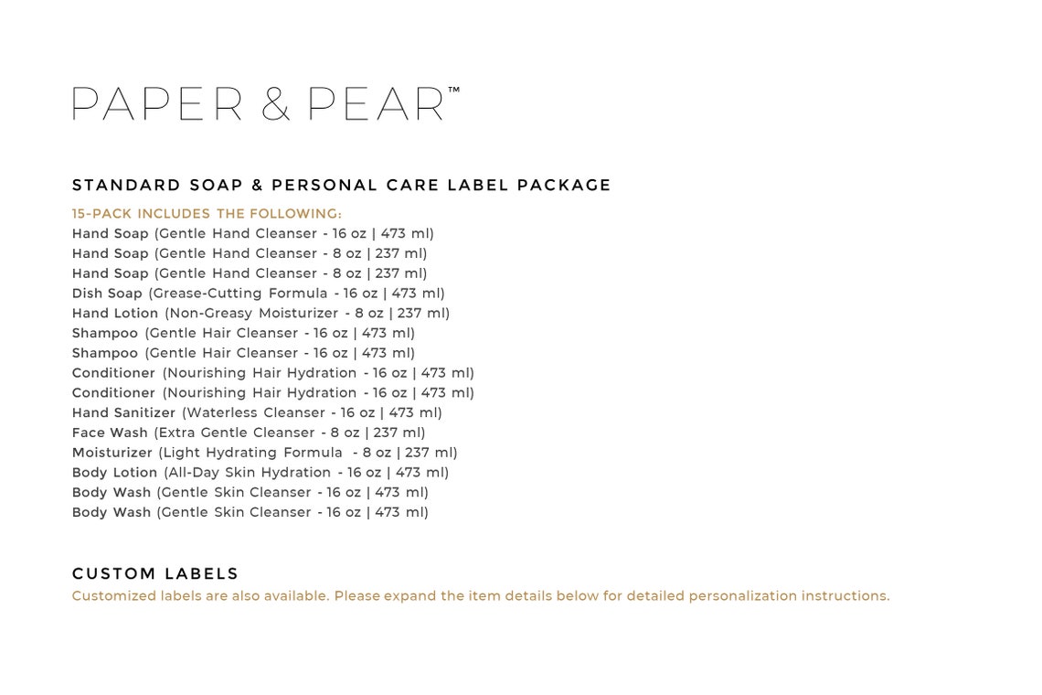 Clean-modern Soap and Personal Care Labels Water and Oil - Etsy