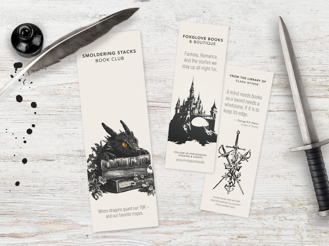 Personalized Fantasy Bookmarks • Custom Book Club Gifts, Reader Favors ...