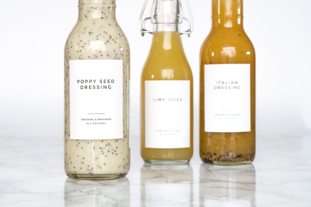 Clean-modern Dressing, Sauce, and Condiment Labels • Personalization ...