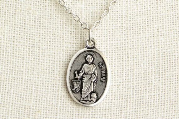 Saint Mark Medal Necklace. St Mark Necklace. Catholic | Etsy