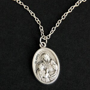 Saint Ann Medal Necklace. Saint Anne Necklace. St Ann Catholic Necklace ...