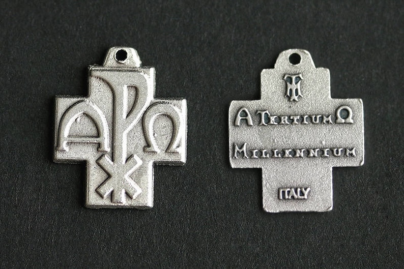 Alpha Omega Medal Necklace. Alpha Omega Necklace. Catholic - Etsy