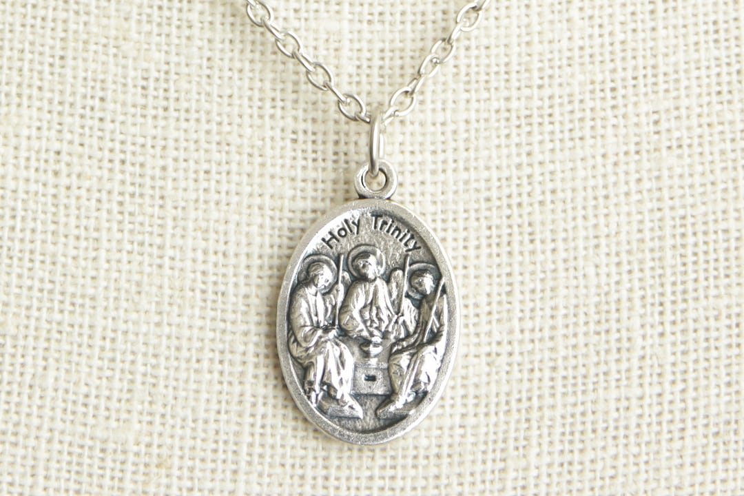 Holy Trinity Medal Necklace. Holy Trinity Necklace. Catholic Necklace ...