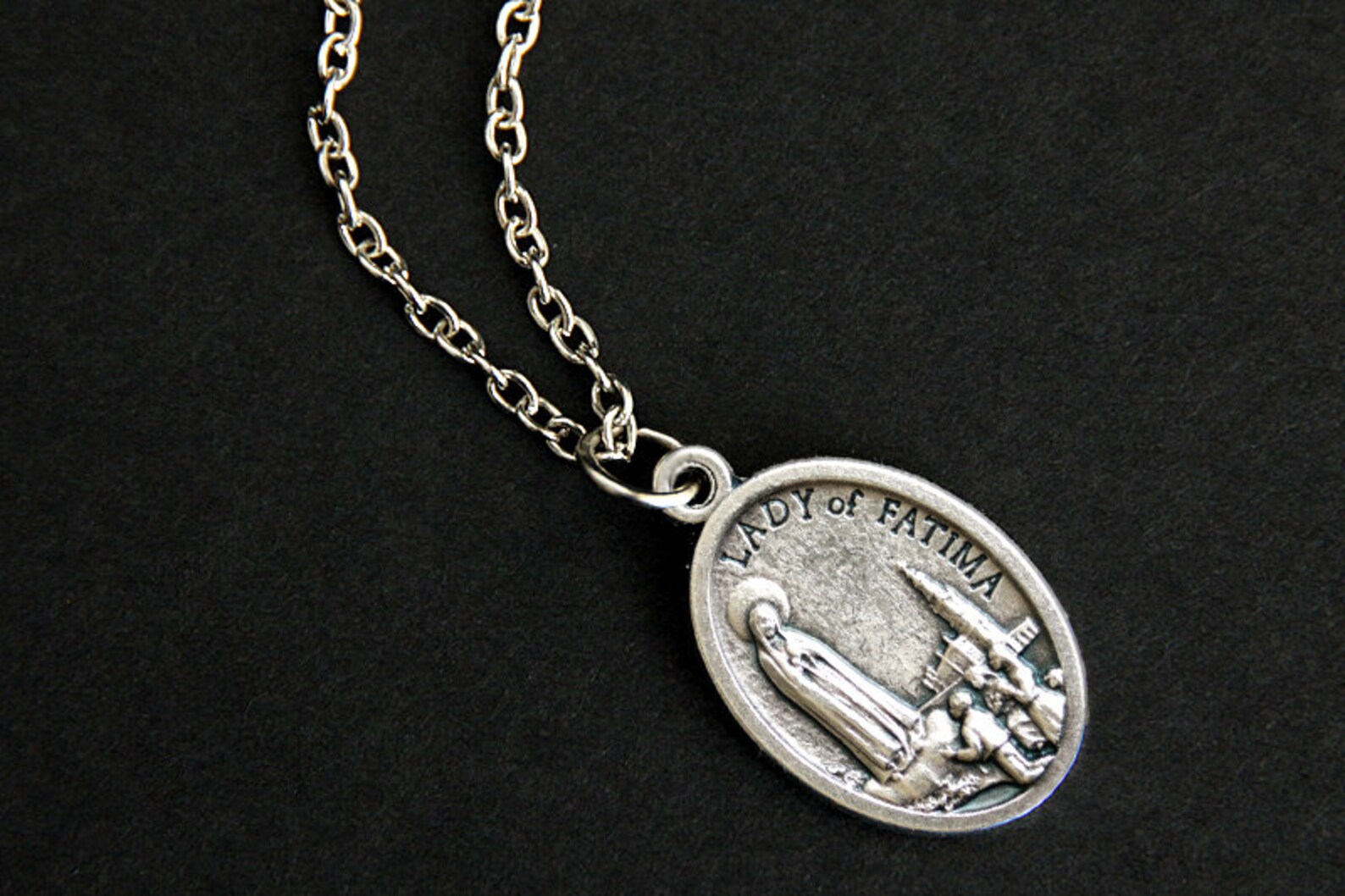 Our Lady of Fatima Medal Necklace. OL of Fatima Necklace. - Etsy