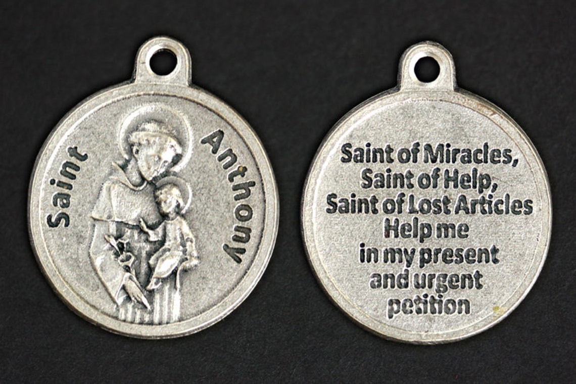 St Anthony Necklace. Catholic Saint Anthony Prayer Necklace. - Etsy