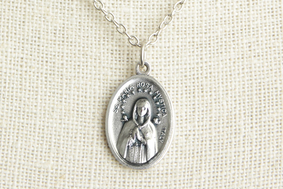 Saint Maria Rosa Mystica Medal Necklace. St Maria Rosa Mystica Necklace ...