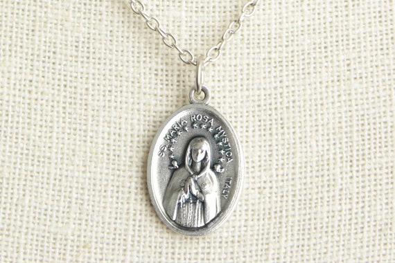 Saint Maria Rosa Mystica Medal Necklace. St Maria Rosa Mystica - Etsy