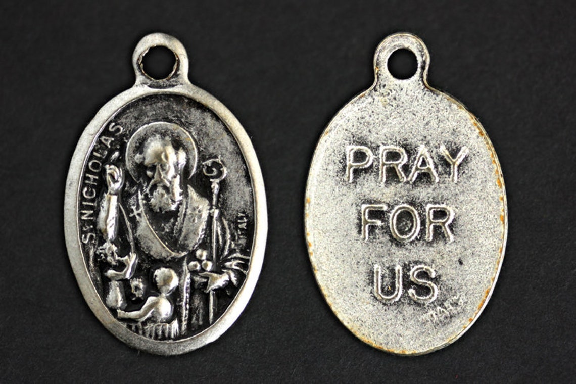 Saint Nicholas Medal Necklace. St Nicholas Necklace. Catholic Necklace ...