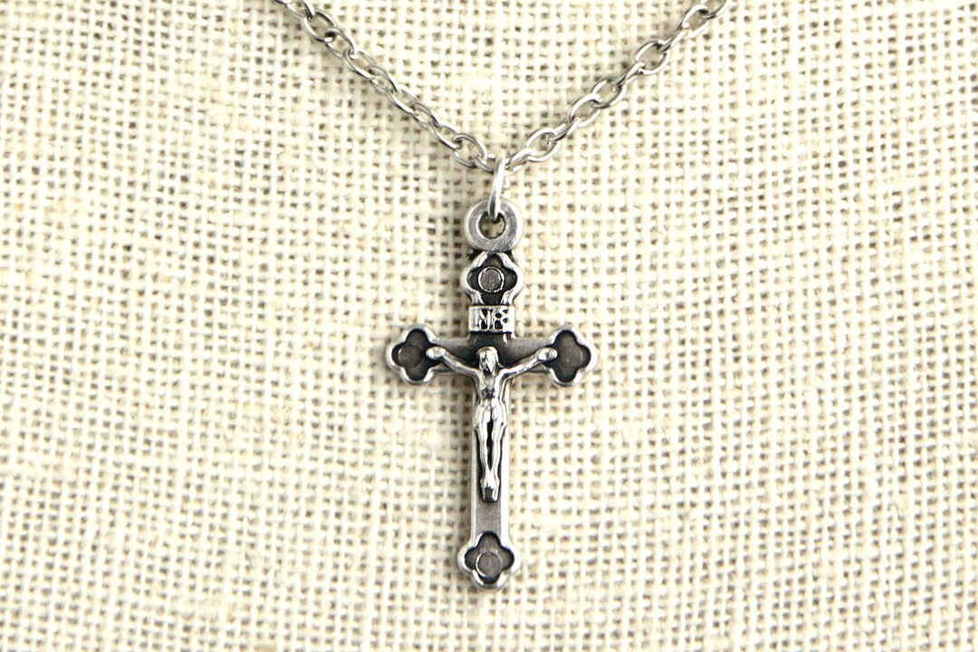 Catholic Crucifix Necklace. Catholic Necklace. Cross Necklace. INRI ...