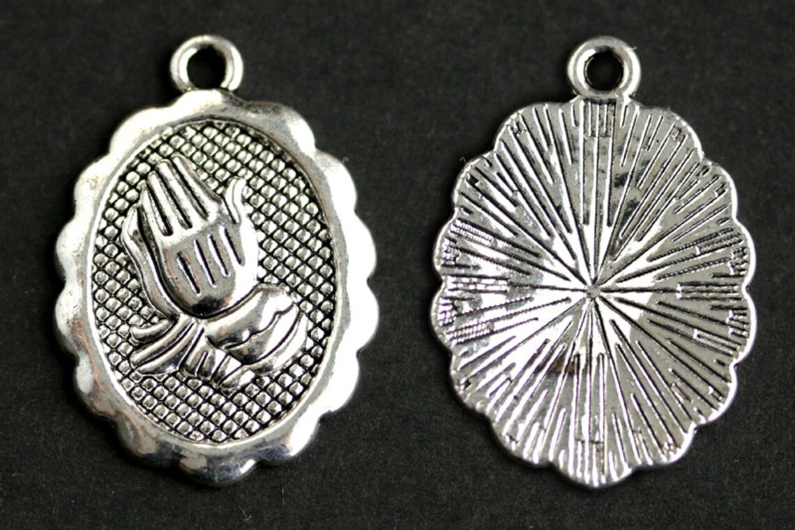 Praying Hands Medal Necklace. Prayer Necklace. Catholic Necklace ...