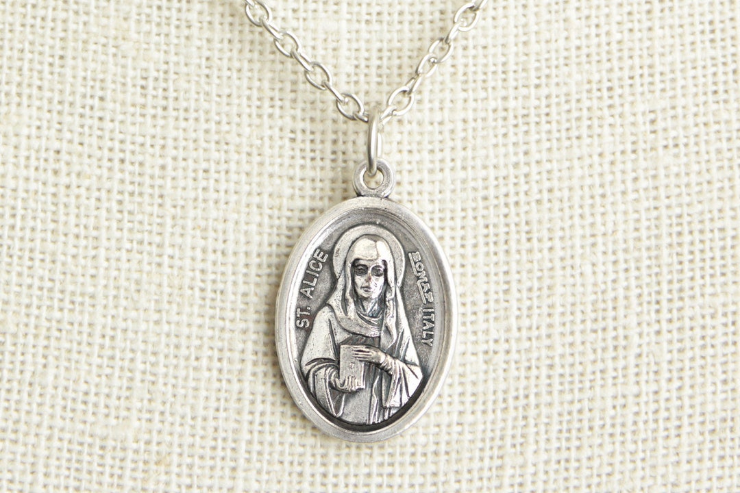 Saint Alice Medal Necklace. St Alice Necklace. Catholic Necklace ...