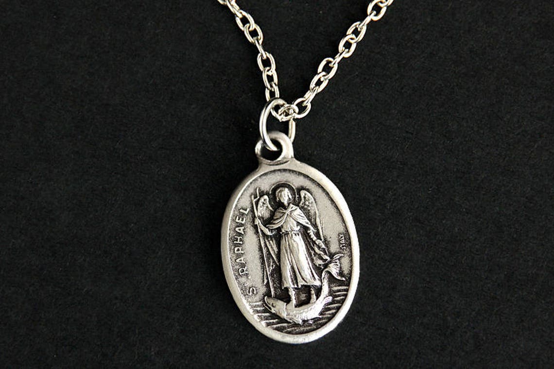 Saint Raphael Medal Necklace. Saint Raphael Necklace. Catholic - Etsy