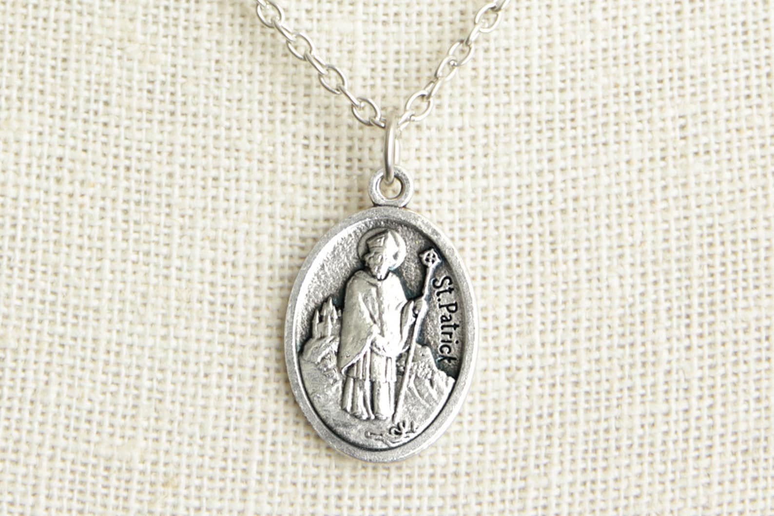 Saint Patrick Medal Necklace. St Patrick Necklace. Catholic - Etsy