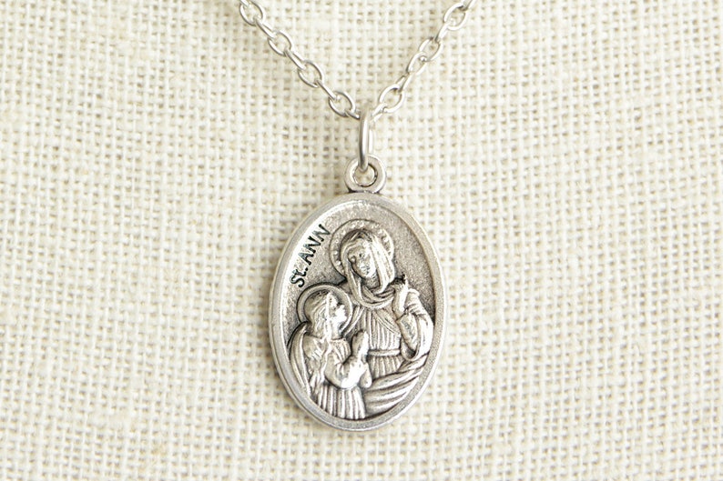 Saint Ann Medal Necklace. Saint Anne Necklace. St Ann Catholic - Etsy