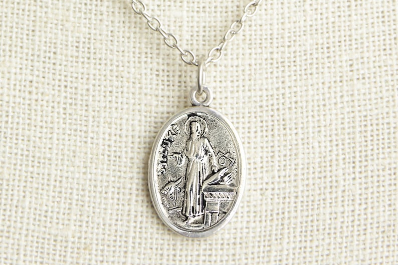 Saint Luke Medal Necklace. St Luke Necklace. Catholic Necklace. Patron ...