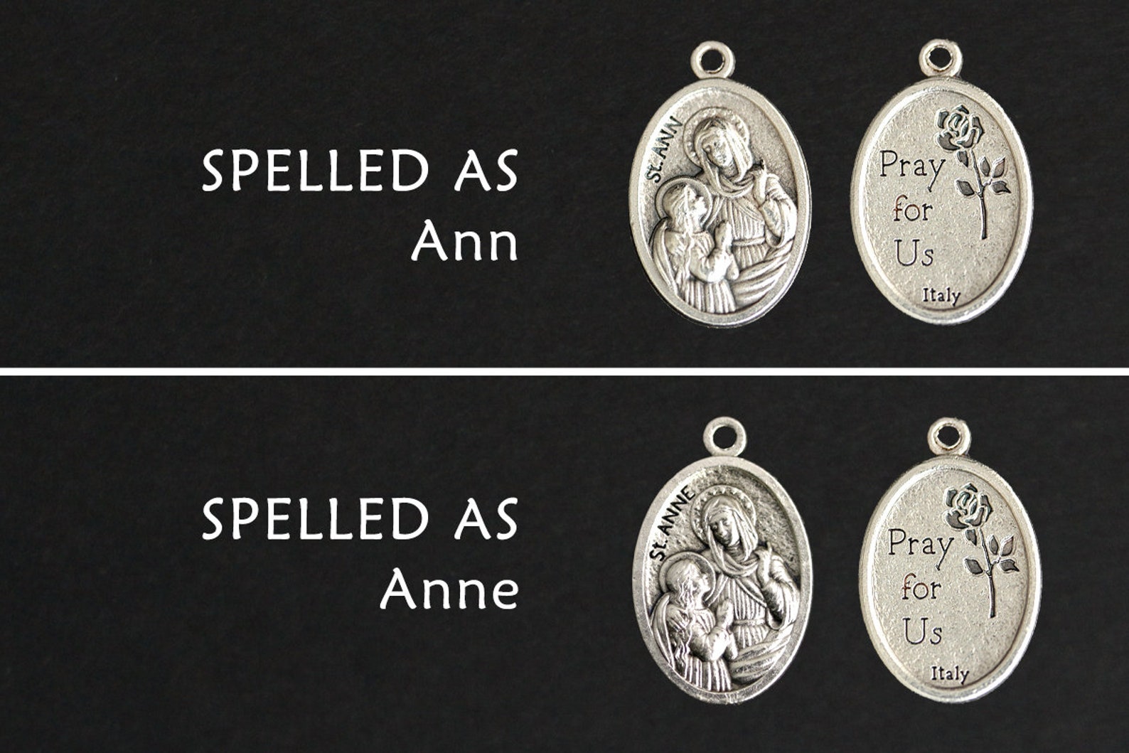 Saint Ann Medal Necklace. Saint Anne Necklace. St Ann Catholic Necklace ...