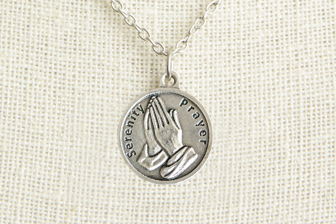 Serenity Prayer Medal Necklace. Serenity Prayer Necklace. Catholic ...