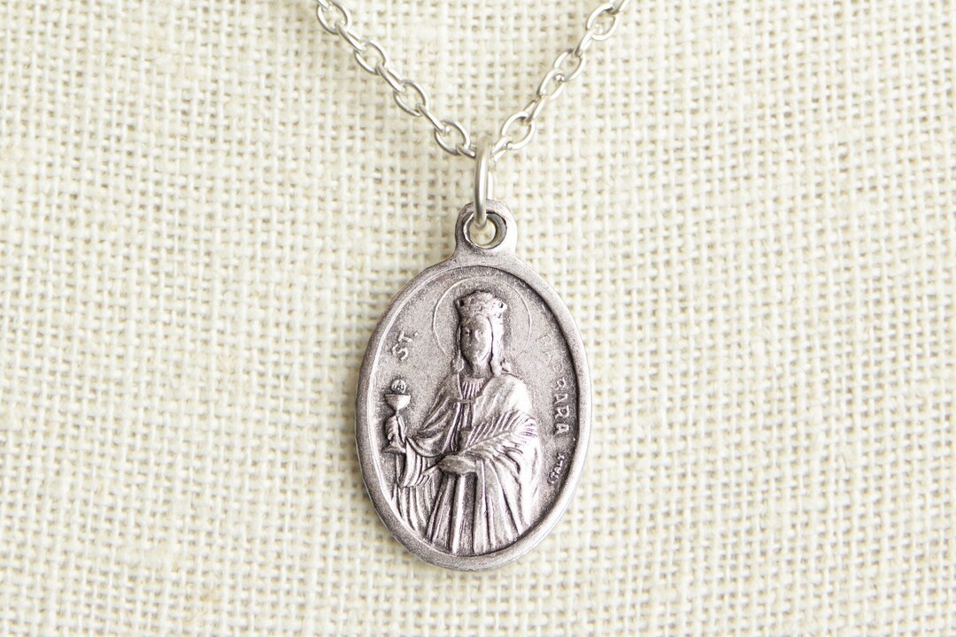 Saint Barbara Medal Necklace. St Barbara Necklace. Catholic Necklace ...