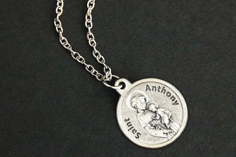 St Anthony Necklace. Catholic Saint Anthony Prayer Necklace. - Etsy ...