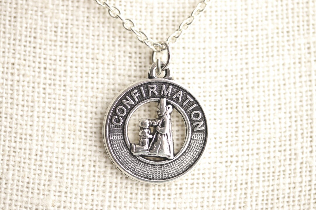 Confirmation Medal Necklace. Confirmation Necklace. Catholic Necklace ...