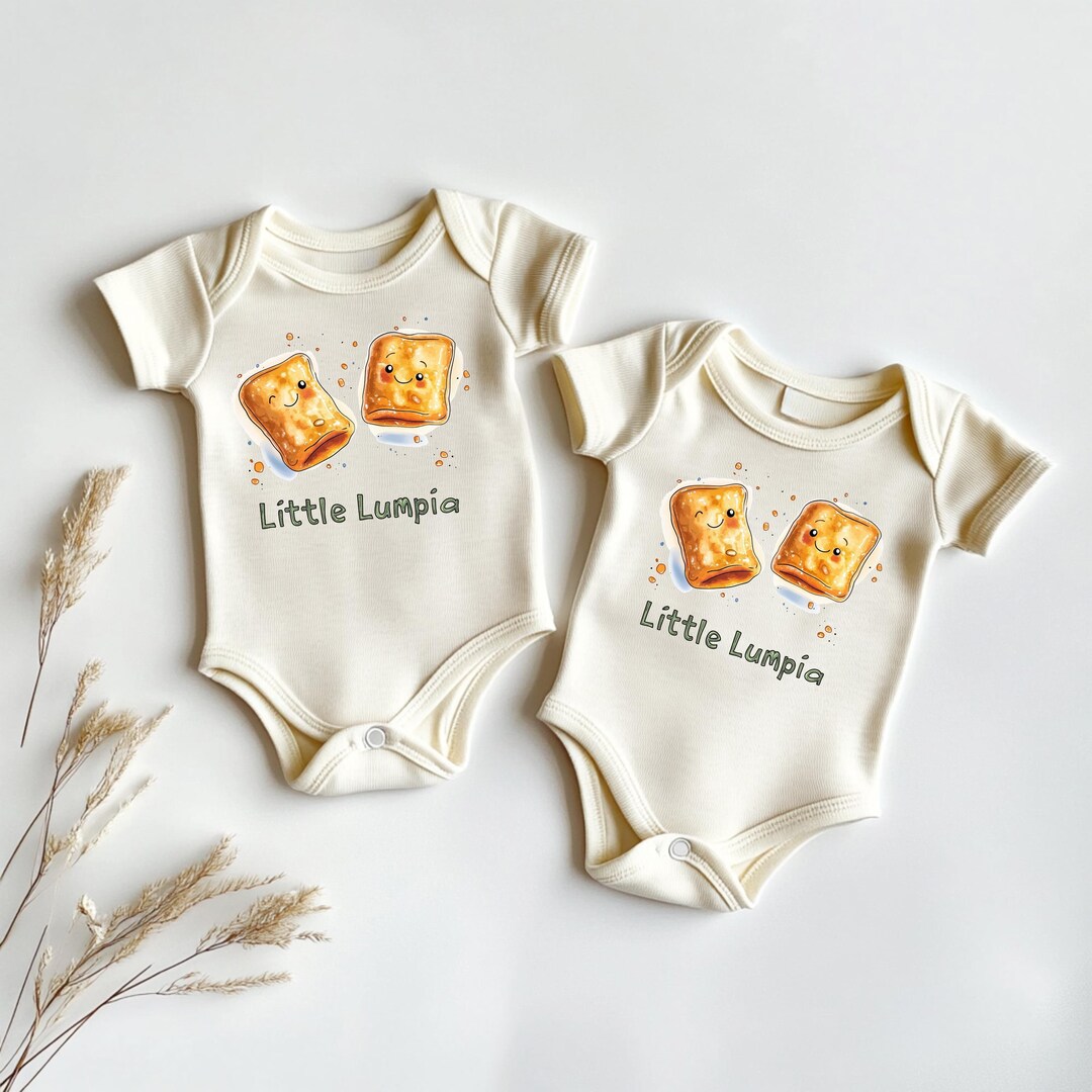 Twins Little Lumpia Onesie®, Set of 2 Chibi Kawaii Personalized Twins ...