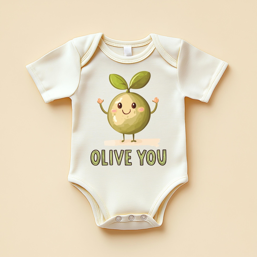 Chibi Kawaii Olive You Onesie®, Personalized Olive You Newborn Bodysuit ...