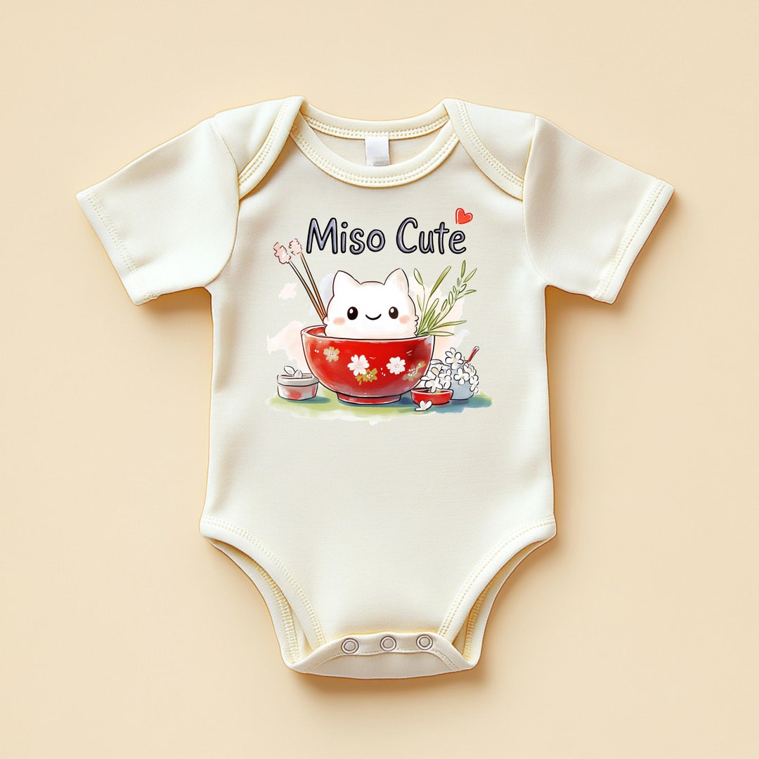 Chibi Kawaii Miso Cute Onesie®, Personalized Miso Cute Newborn Bodysuit ...