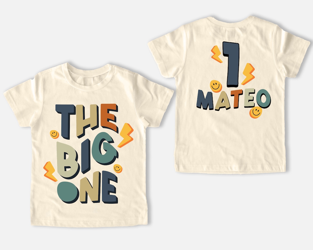 The Big One T Shirt, Front and Back Personalized Onesie - Etsy UK