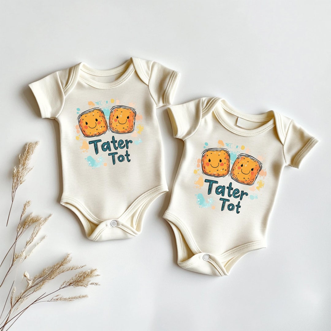 Tater Tot Twins Onesie®, Set of 2 Chibi Kawaii Personalized Twins Tater ...
