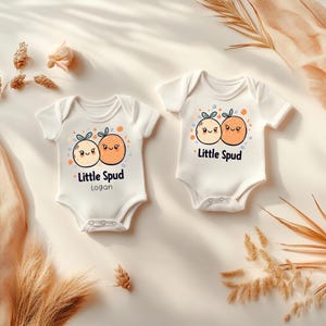 Twins Little Spud Onesie®,set of 2 Chibi Kawaii Personalized Twins ...