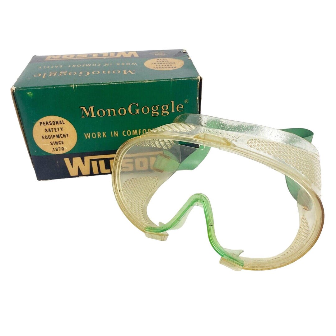 Vintage Willson Monogoggle Personal Safety Goggles Equipment Green ...