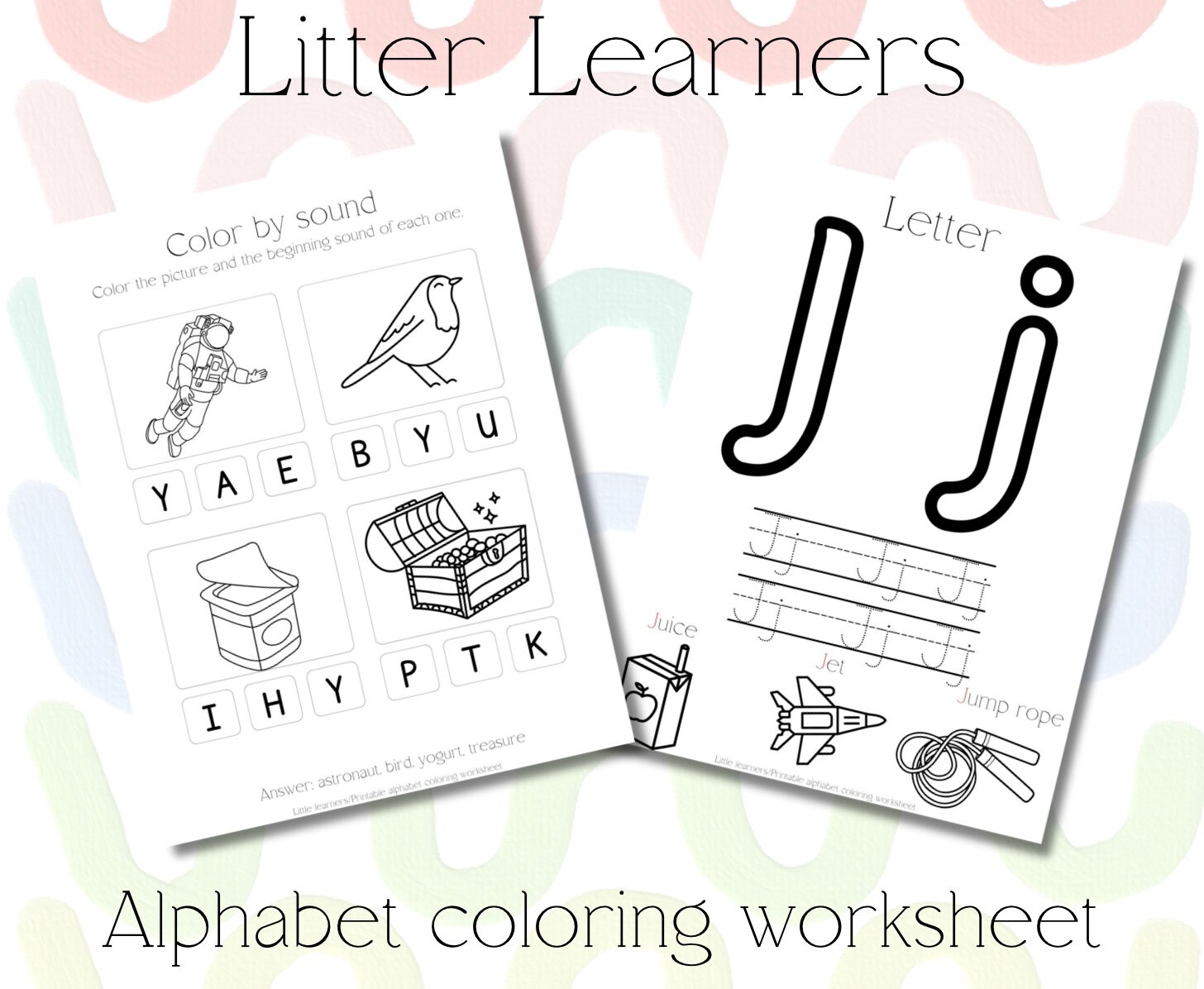 Pre-k Alphabet Printable Worksheet 100 Pages/coloring Worksheet/games ...